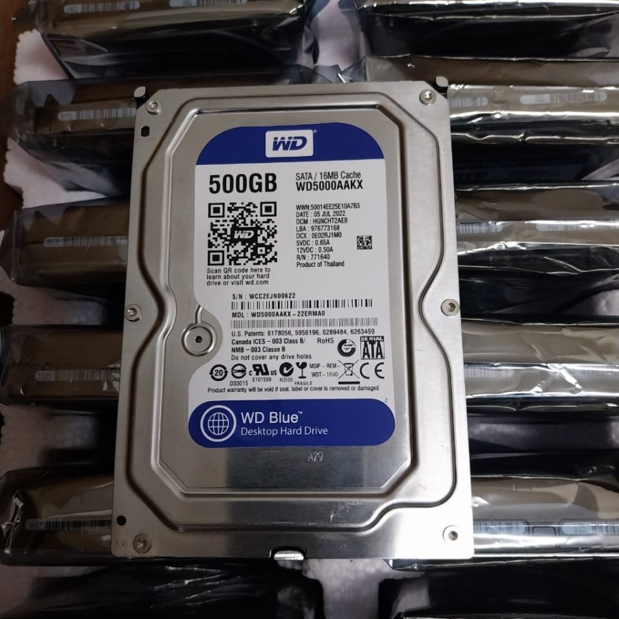 Hdd HARDDISK 500GB WD Blue Sata 3.5 FOR PC/CCTV 1 Year Warranty ...