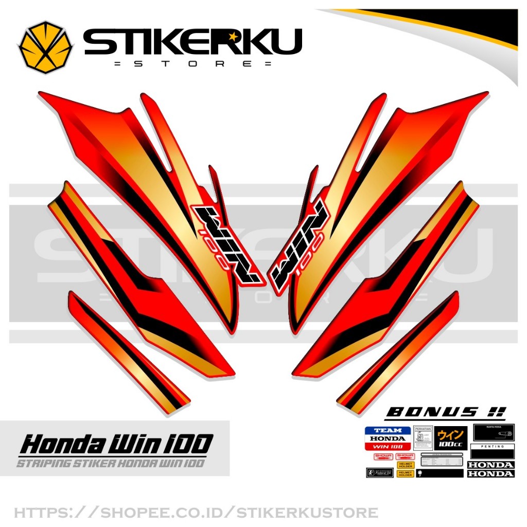 Honda WIN STRIPING / MOTIF 89 / WIN 100 STICKER / WIN STICKERS ...