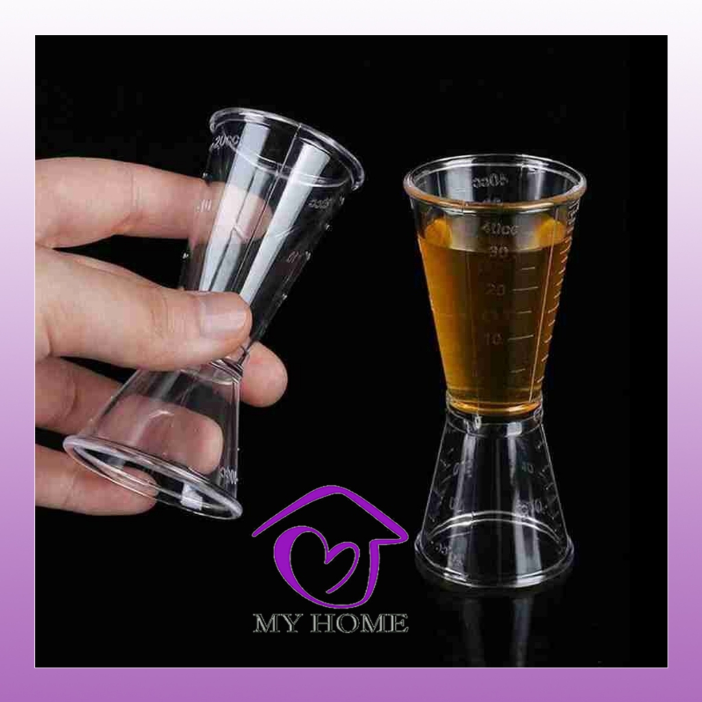 Myh Jigger Acrylic Transparent Plastic 10/20ml 20/40ml Measuring Cup ...