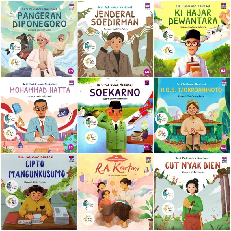 (BIP) (Original, Seal) National Hero Series Books: Prince Diponegoro, General Soedirman ...