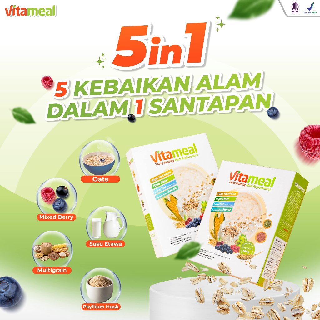 MERAH Vitameal Healthy Cereal Multigrain Contains Oat Psyllium Husk ...