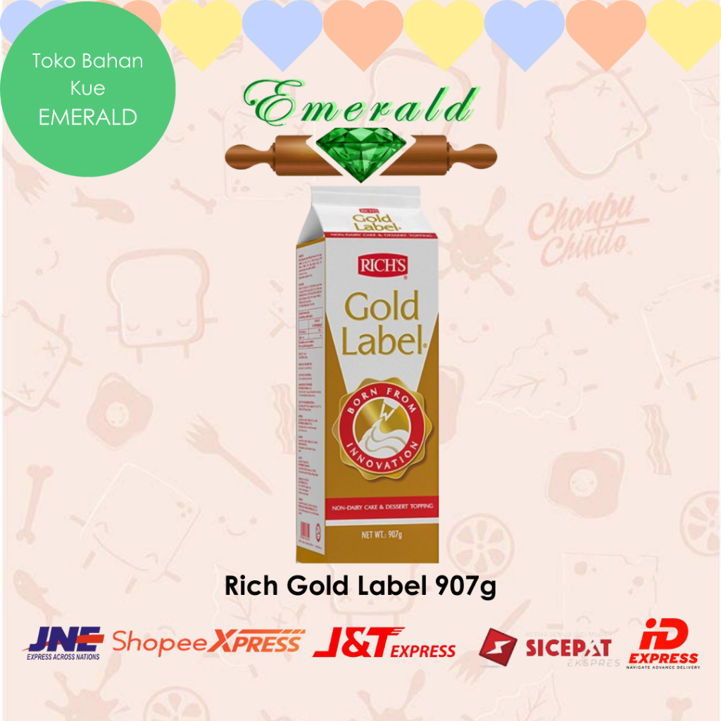 Whipping Cream Rich Gold Label/Non Dairy Gold Label 900 Gr | Shopee ...