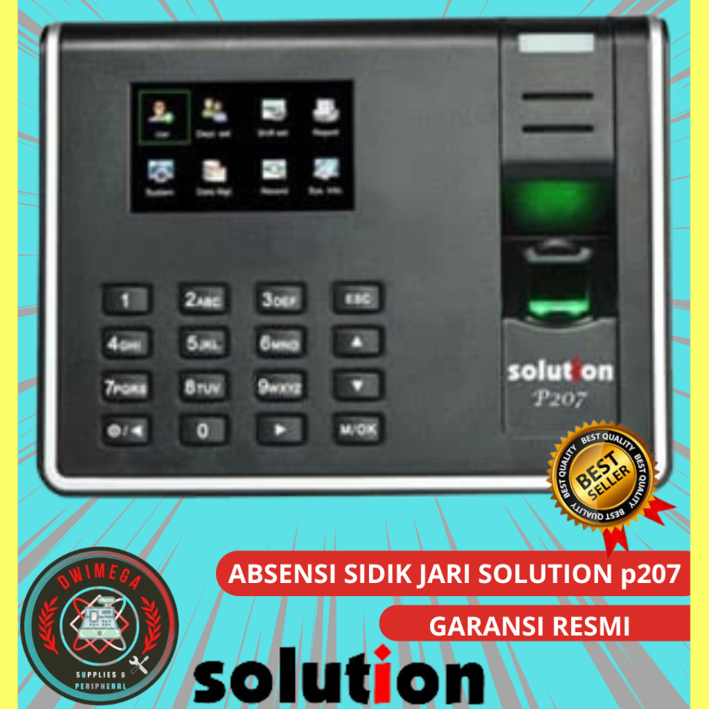 MESIN Absensi SOLUTION MACHINE P207/ FINGERPRINT/ FINGER PRINT-INCLUDE ...