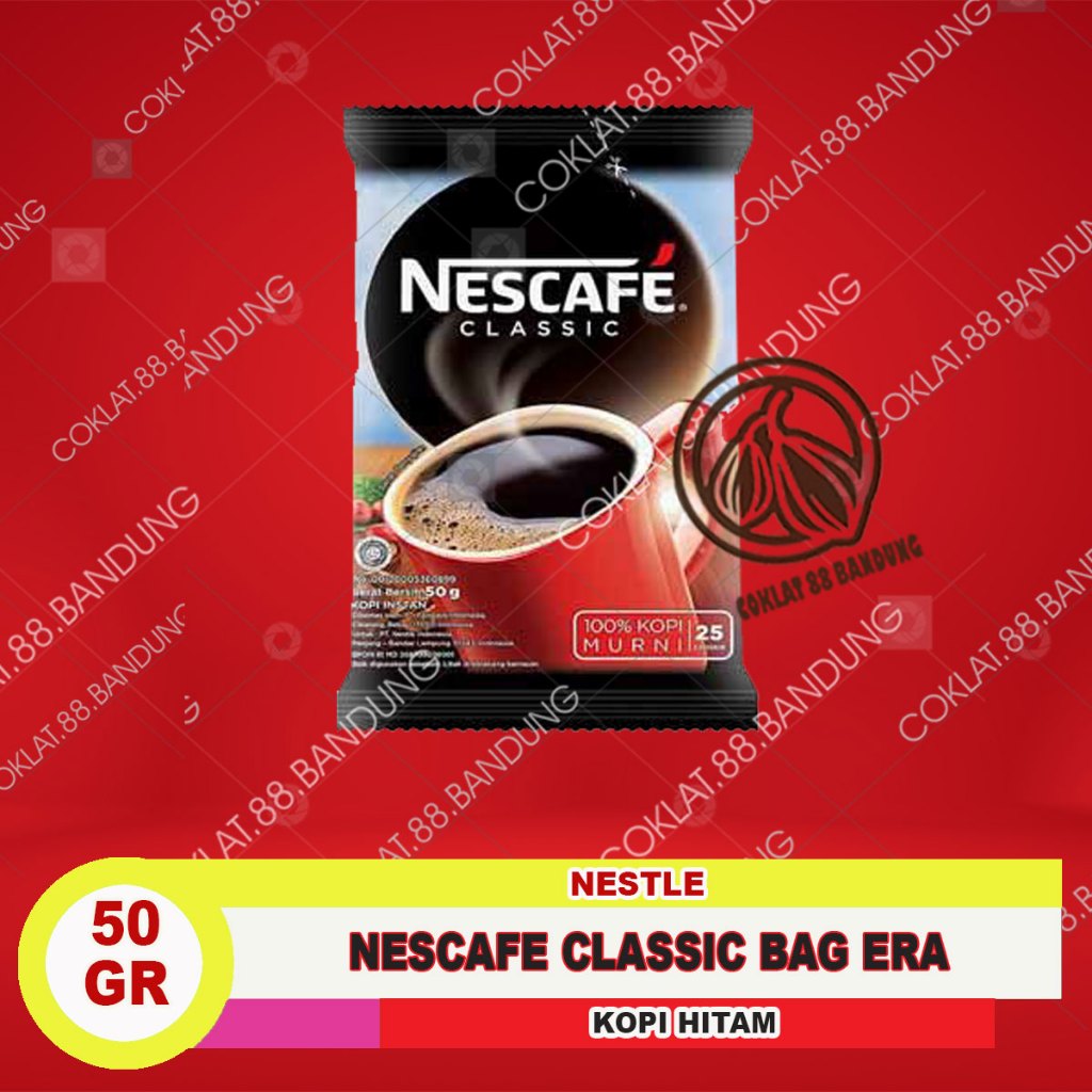 HITAM Nescafe CLASSIC Net 50 gr, NESCAFE INSTANT COFFEE SACHET 50 GRAM ...