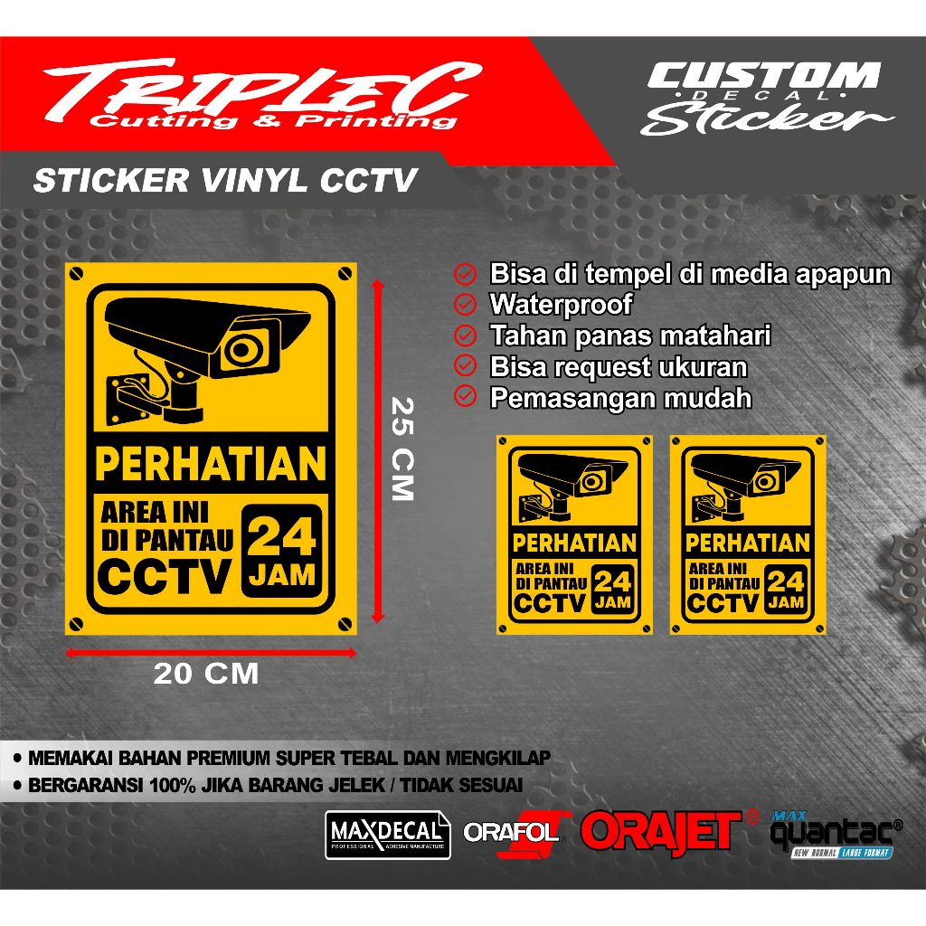 24-hour CCTV Stickers, CCTV Warning Stickers, 24-hour CCTV Monitoring ...
