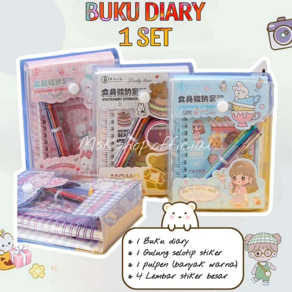 1 SET BINDER BOOK/ NOTEBOOK CUTE MOTIF NOTEBOOK/ CUTE CHARACTER ...