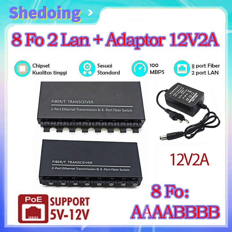 [8*FO 2 ] HTB 8 FO 2 LAN Media Converter 8 Port Fiber Optic 100Mbps ...