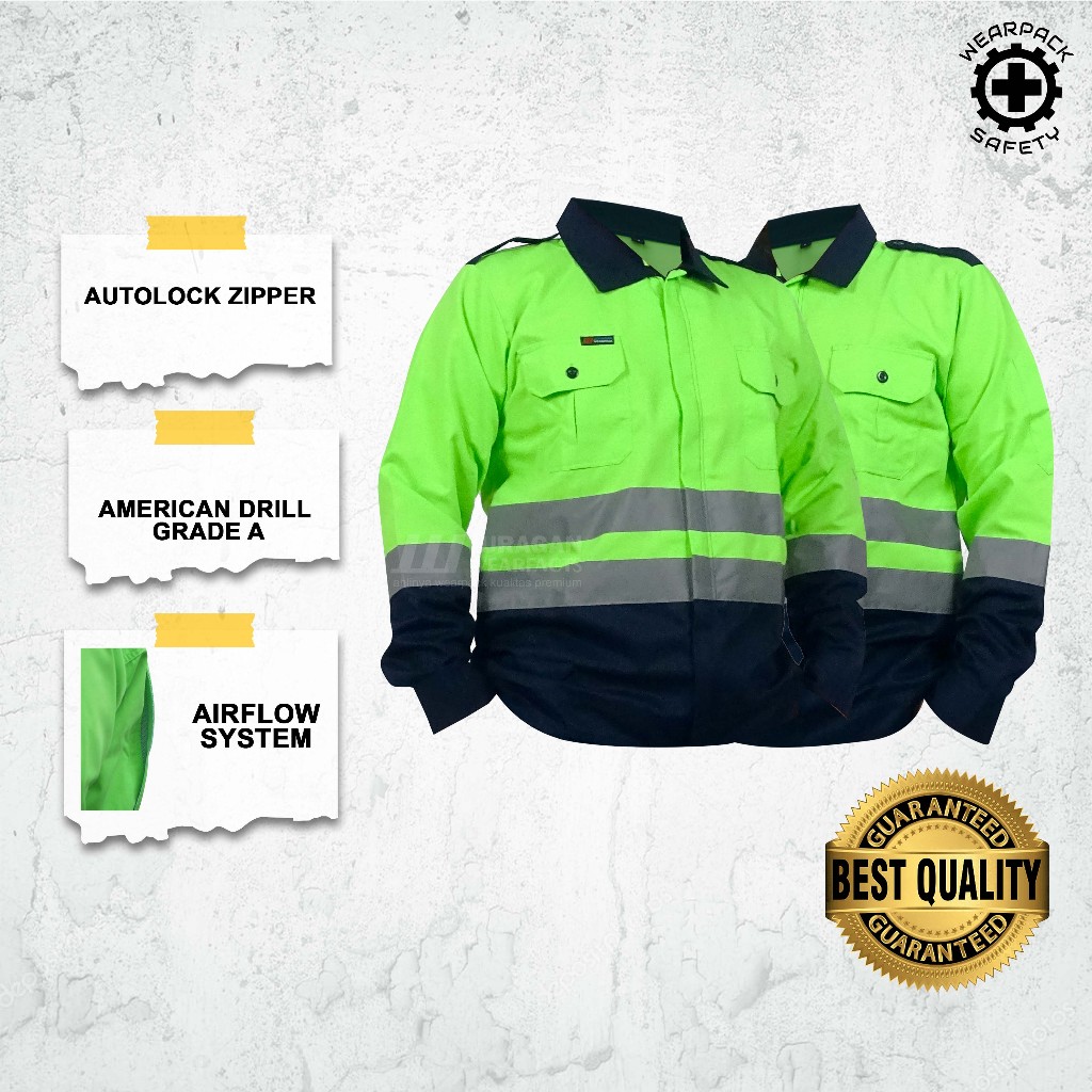 STABILO HIJAU Wearpack Safety Tops/Wearpack Work Tops Green Highlighter ...