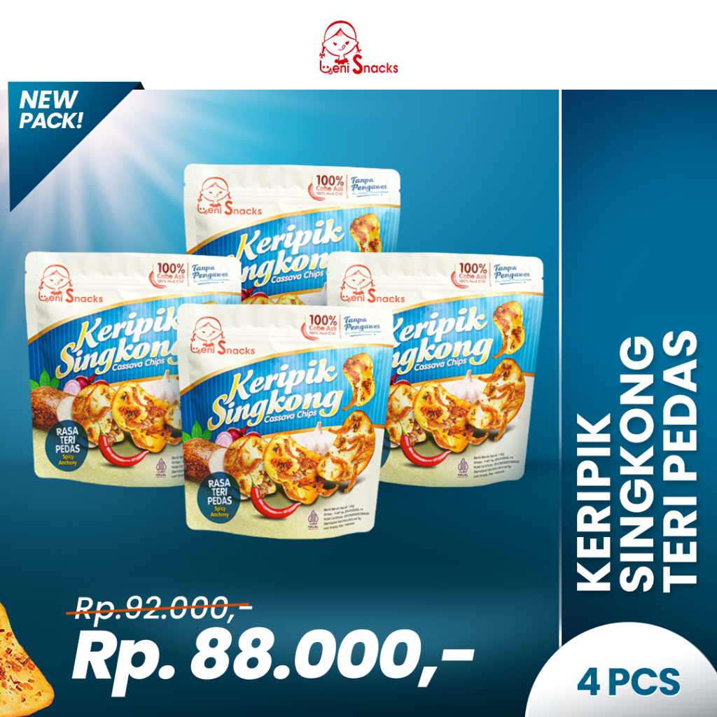 Leni Snacks 4 Pcs Spicy Anchovy Cassava Chips (New Pack) | Shopee Malaysia