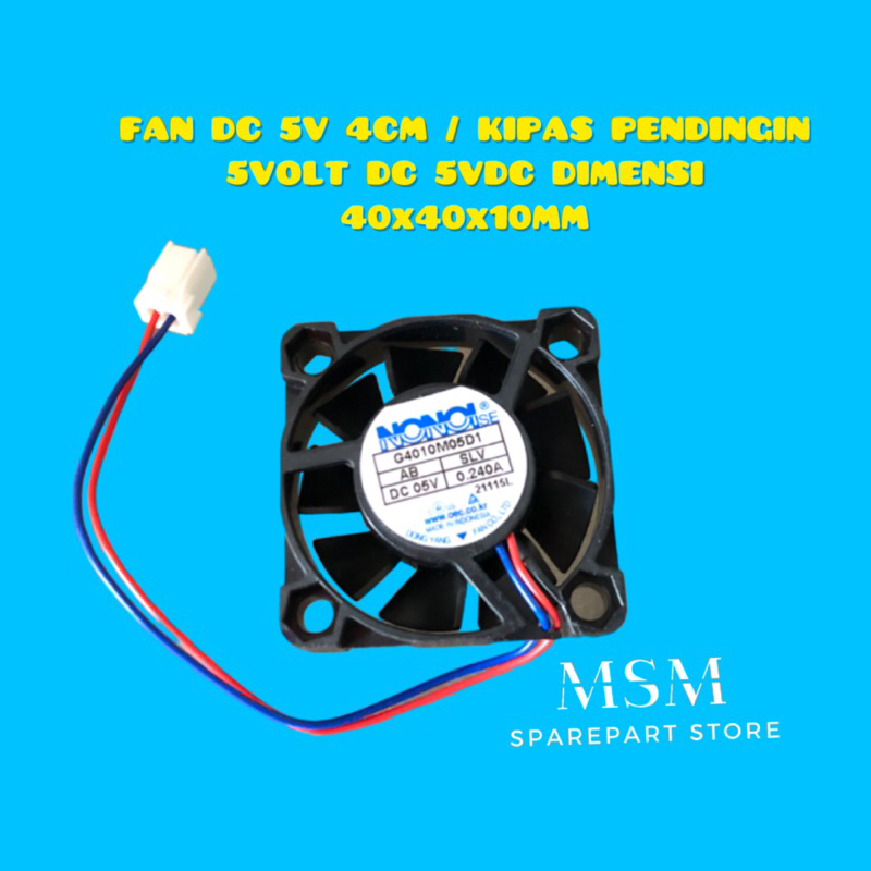 5v 4CM DC FAN/5VOLT DC 5VDC Cooling FAN 40x40x10MM Dimensions | Shopee ...