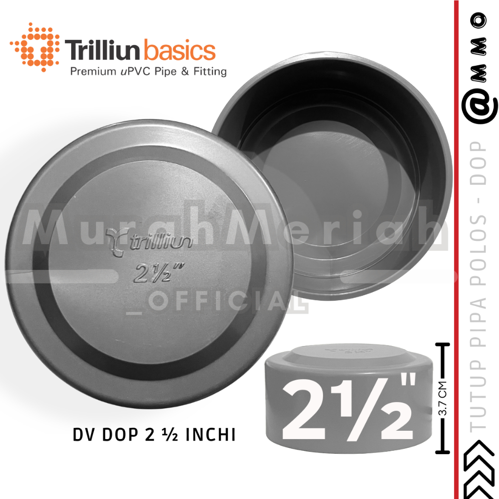 Dop DV 2 1/2 INCH Trillion Plain PVC Pipe CAP 2.5 DIM END CAP 2.5 INCH ...