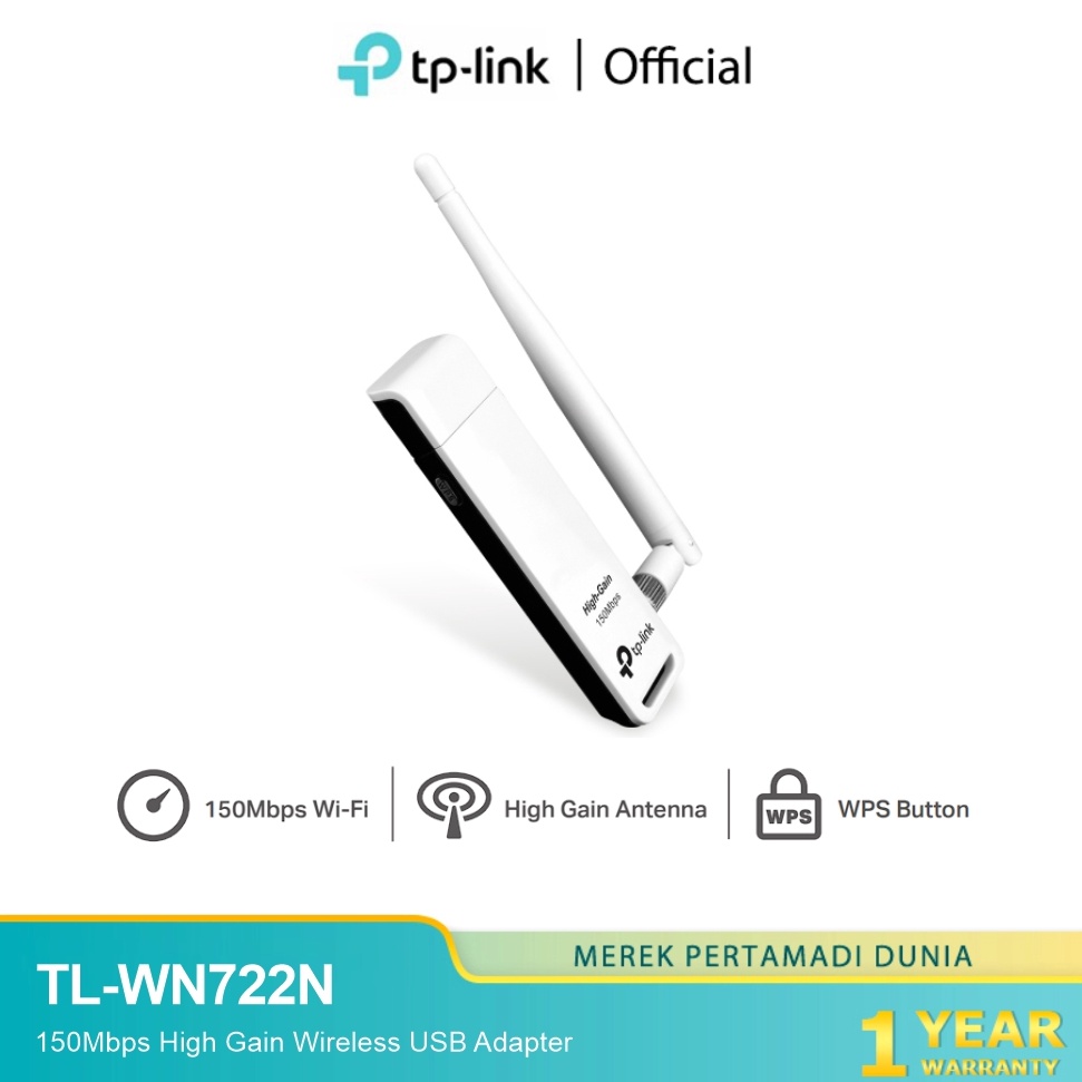 Tplink TLWN722N Wireless USB adapter 15Mbps High Gain Wireless WiFi USB 2 AdapterDongle 4dBi ...
