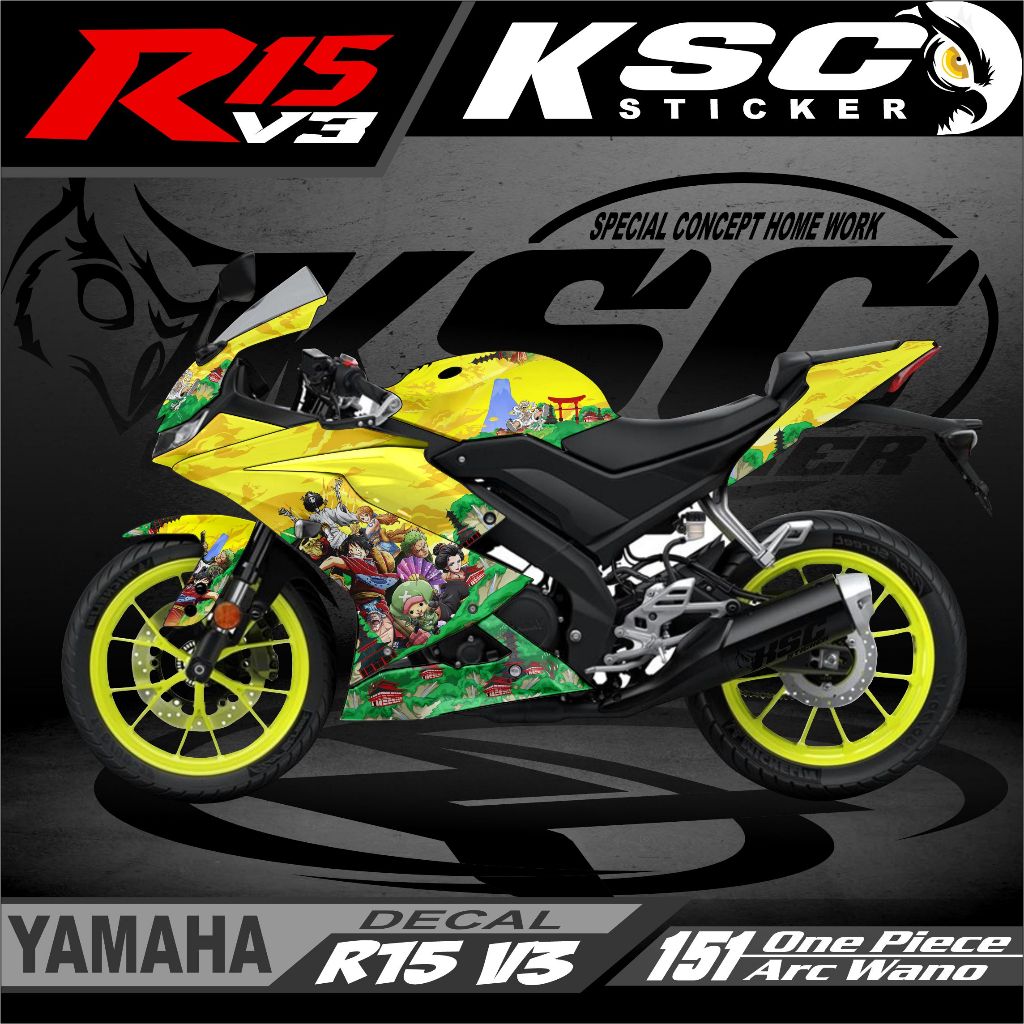 Decal STICKER YAMAHA R15 V3 FULLBODY ONE PIECE ARC WANO [K151] DEKAL ...