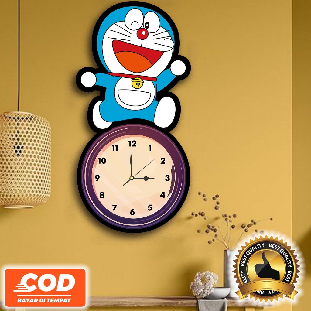 KAYU Doraemon Cute Wall Clock/Hanging Wall Clock - AESTHETIC Wooden ...