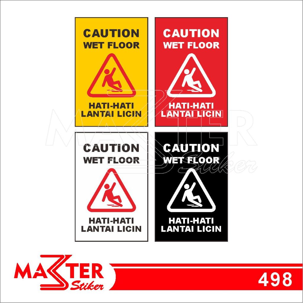 498 - Wet Floor Caution Sticker, Vinyl Sticker, Waterproof, And Custom ...