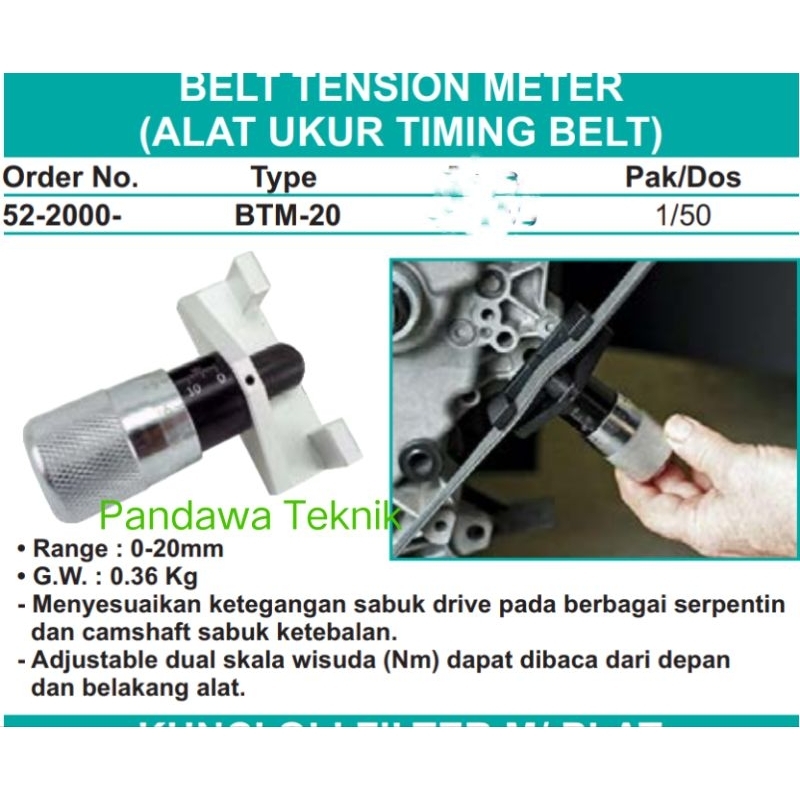 Belt tension meter measuring tool for wipro BTM20 timing belt | Shopee ...