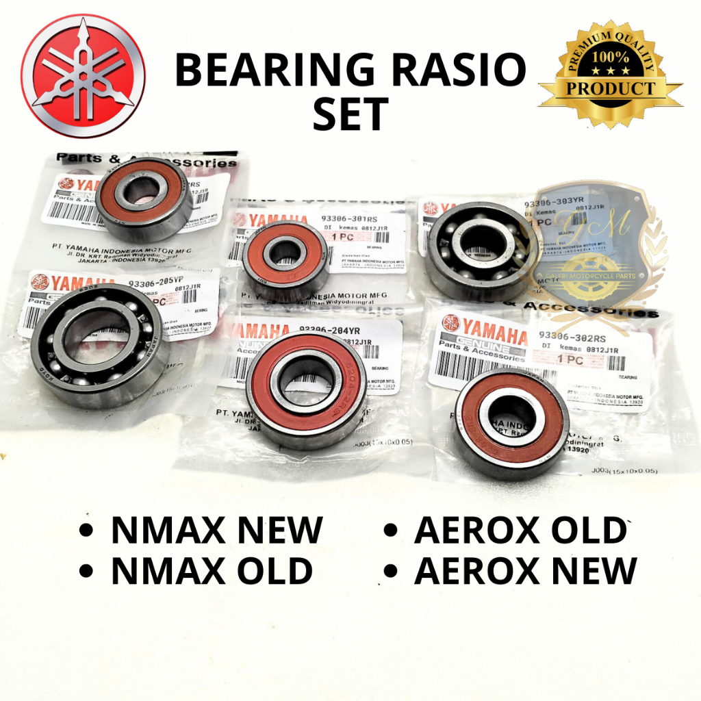 ORIGINAL BEARING PACKAGE LAHER RASIO AXLE SET YAMAHA 2DP NMAX OLD NEW ...