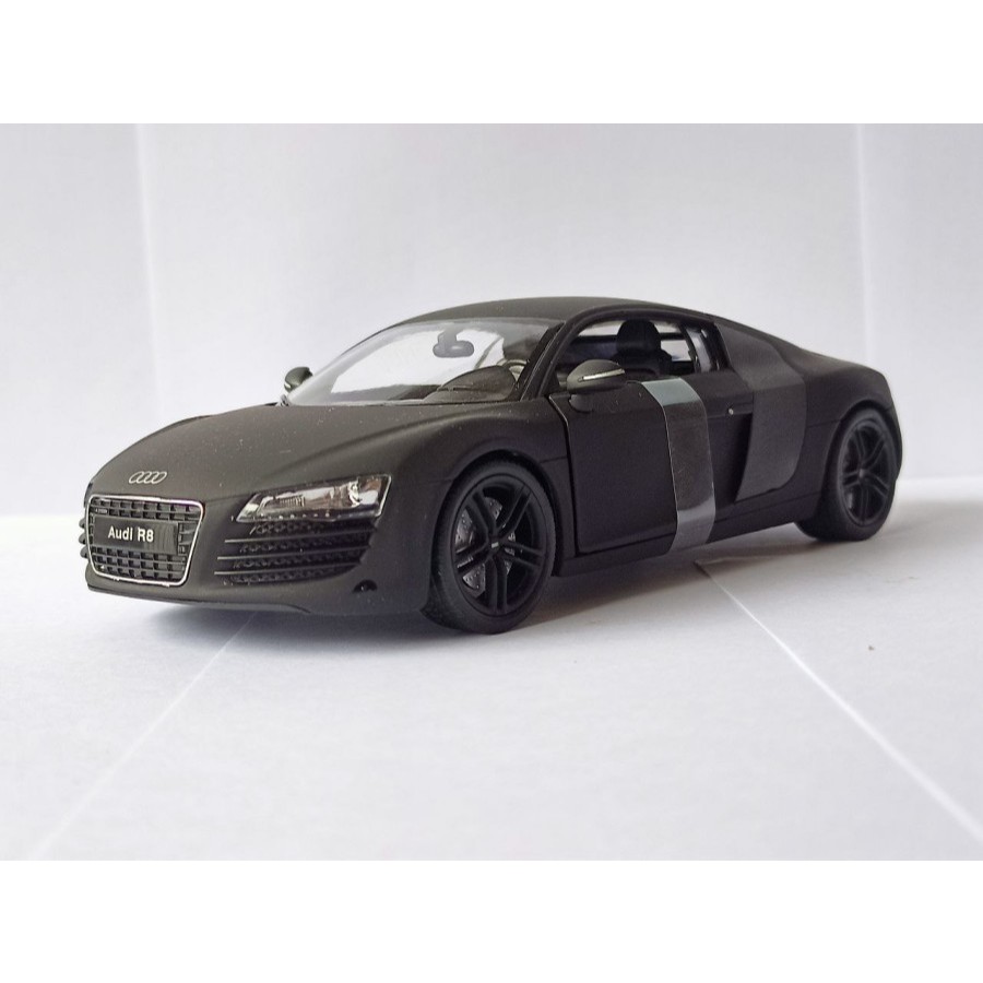 Diecast Car Audi R8 V10 black Welly 1:24 toy car display collection ...