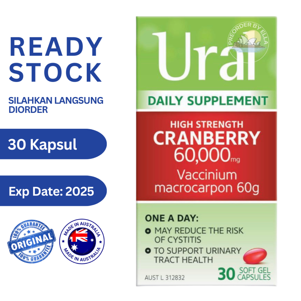 Ural High Strength Cranberry 60000mg 60000mg 30 Capsules (Urination ...