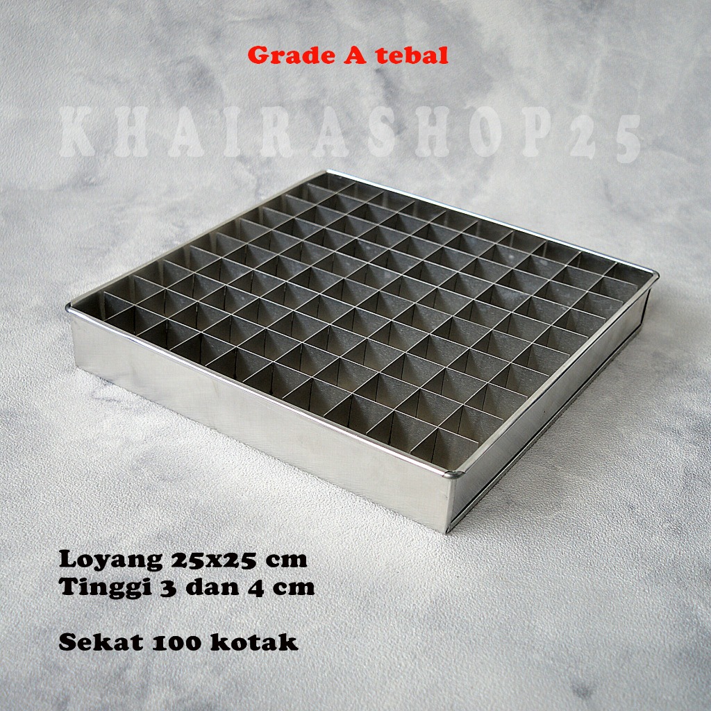 25x25 cm brownie pan with 100 compartments. Quality brownie pan with ...