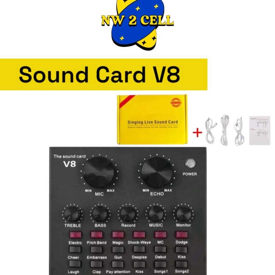 Sound Card V8 Bluetooth Audio USB External Live Mixer Audio V8 Send ...