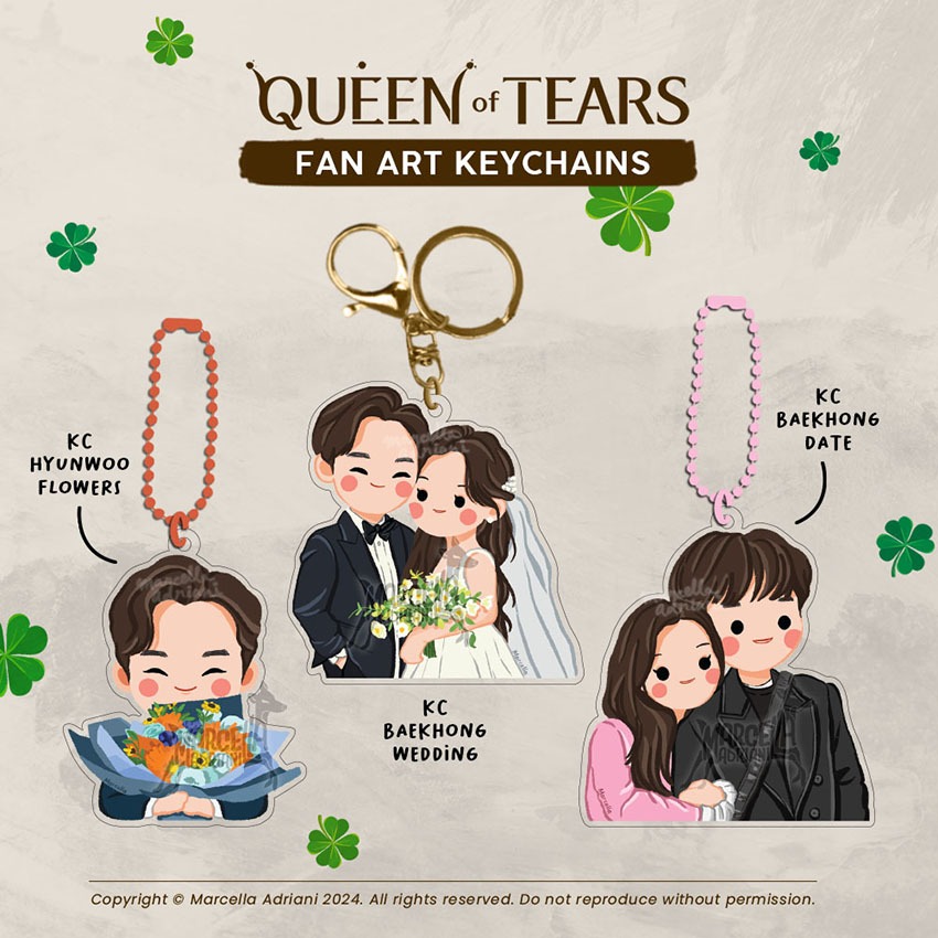 GANTUNGAN Queen of Tears Kdrama Fanmerch Merch Sticker Keychain Kim Soo ...