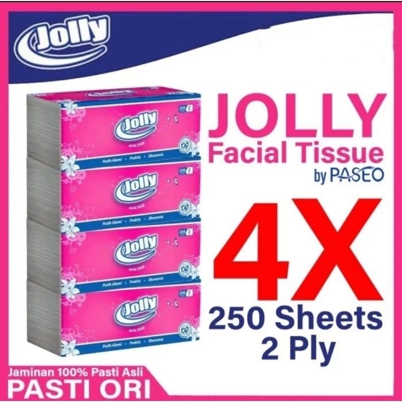 Jolly Tissue 250 sheets package contains 4 pcs | Shopee Malaysia