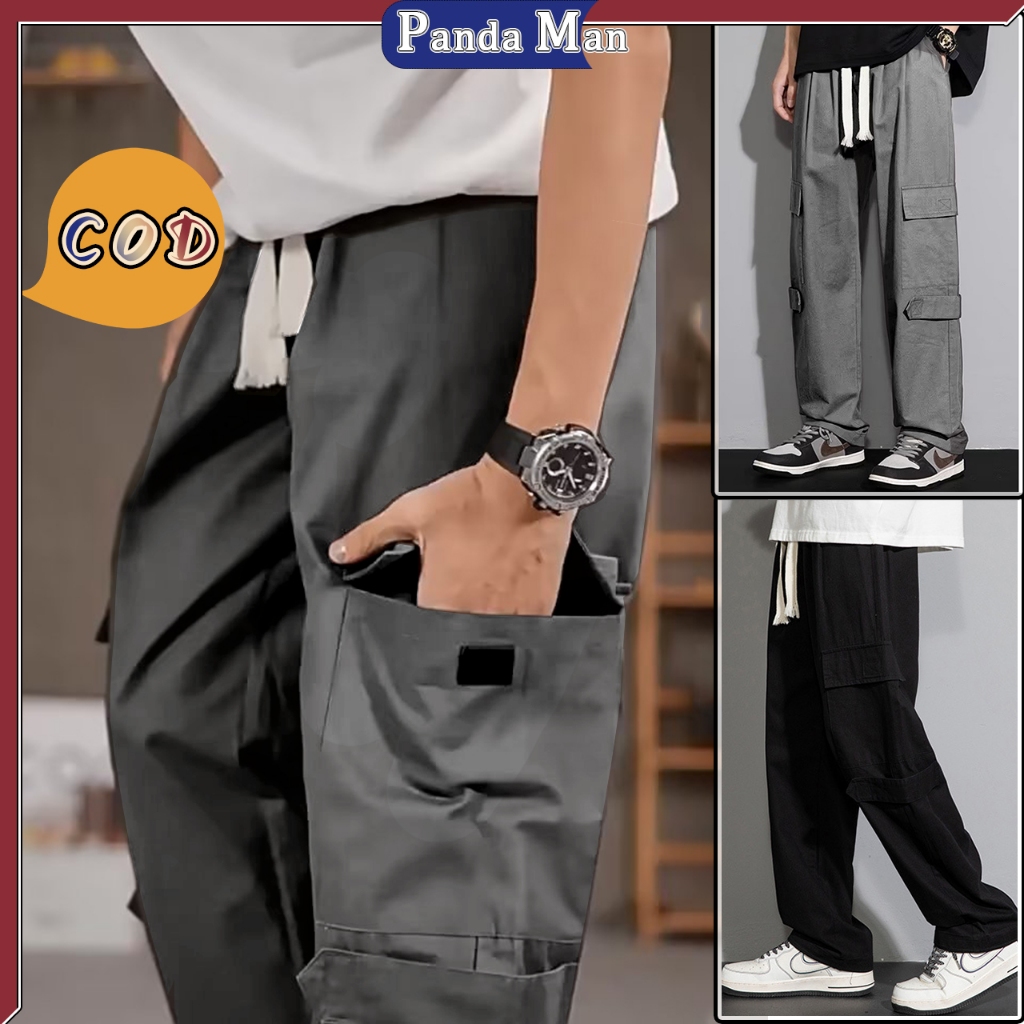 HITAM Cargo PANTS Men 5 Pockets CARGO PANTS Men Black/ABU CARGO PANTS ...