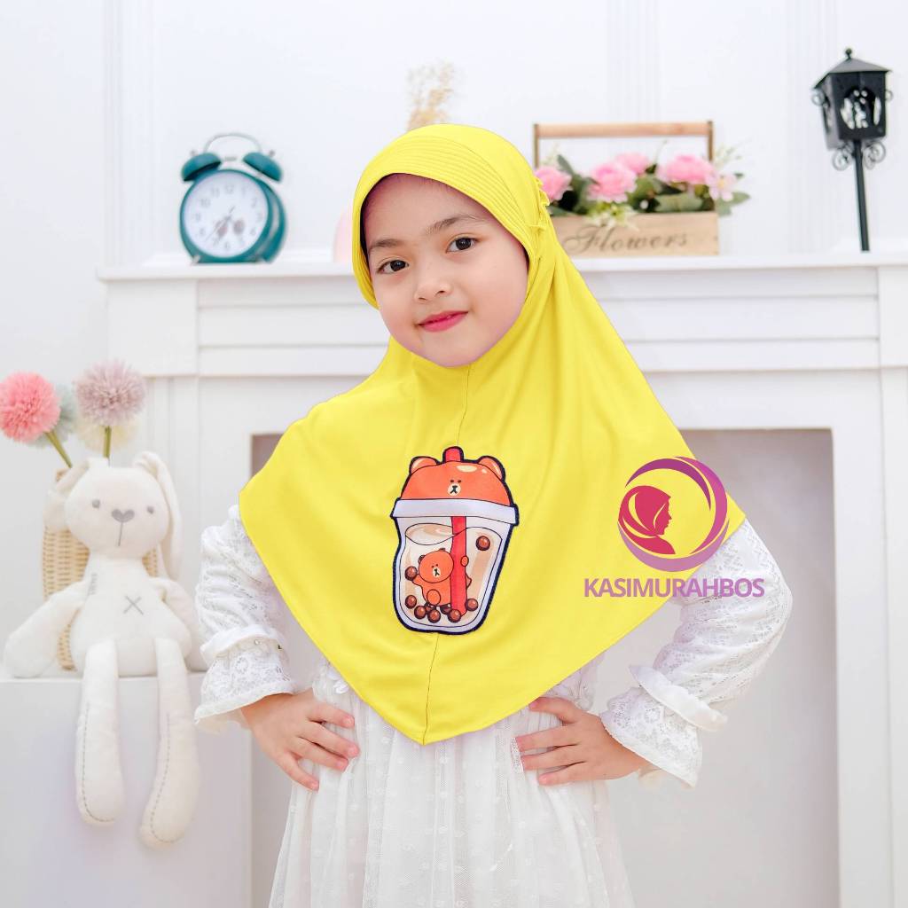 PUTIH Kindergarten Children's Headscarf With Boba MOTIF Instant JERSEY ...