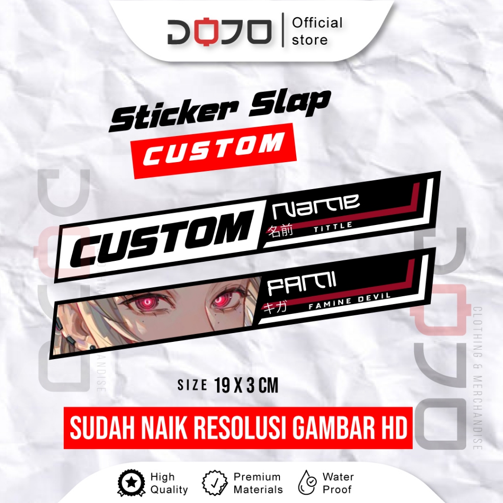 Custom Sticker VINYL anime Warning JDM slap eyes suitable for car ...