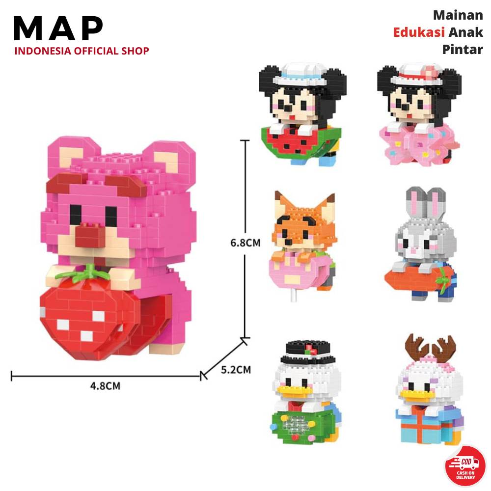 Lego Bricks Nano Block Lotso Mickey Donald Character Laptop Cover TV ...