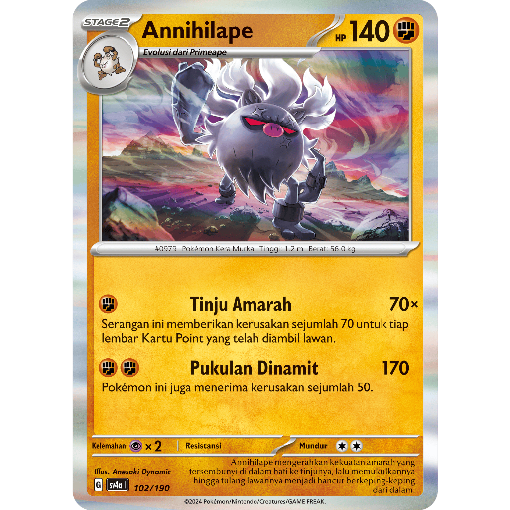 Pokemon TCG INDONESIA ANNIHILAPE HOLOGRAM SV4A 102/190 | Shopee Malaysia