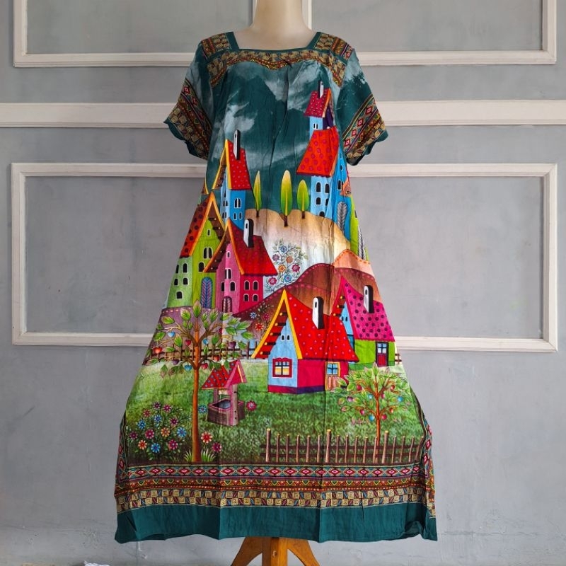 Sikak WoW negligee Umah motif Ld 120cm Pb 110cm (nightgown) | Shopee ...