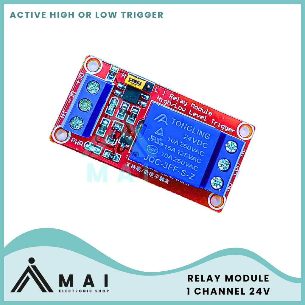 Relay Module 1 Channel 24V Active High or Low Trigger | Shopee Malaysia