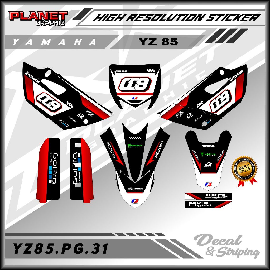Sticker/decal Variation YAMAHA YZ 85 Racing Motif - YZ85.Pg.31 | Shopee ...
