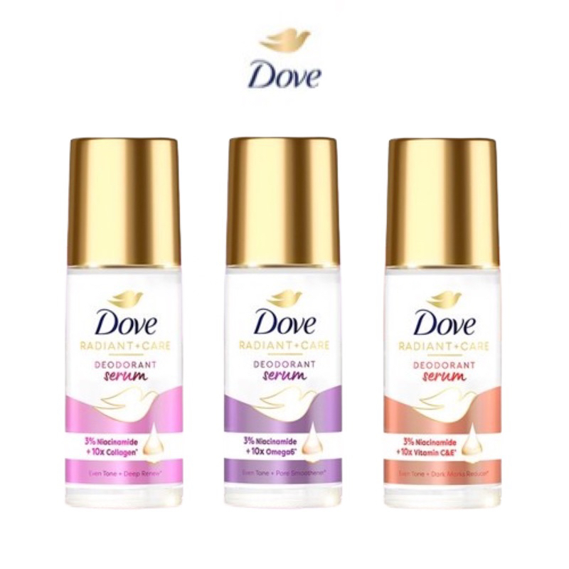 Dove Deodorant Serum Roll On 3% Niacinamide Collagen Omega3 Vit C&E ...