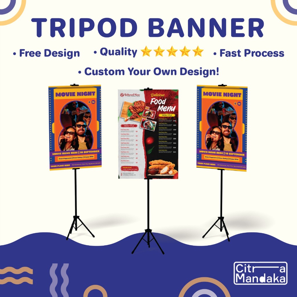 Print Iron Banner Standing Tripod Selling Custom Standing 1 Side 2 ...