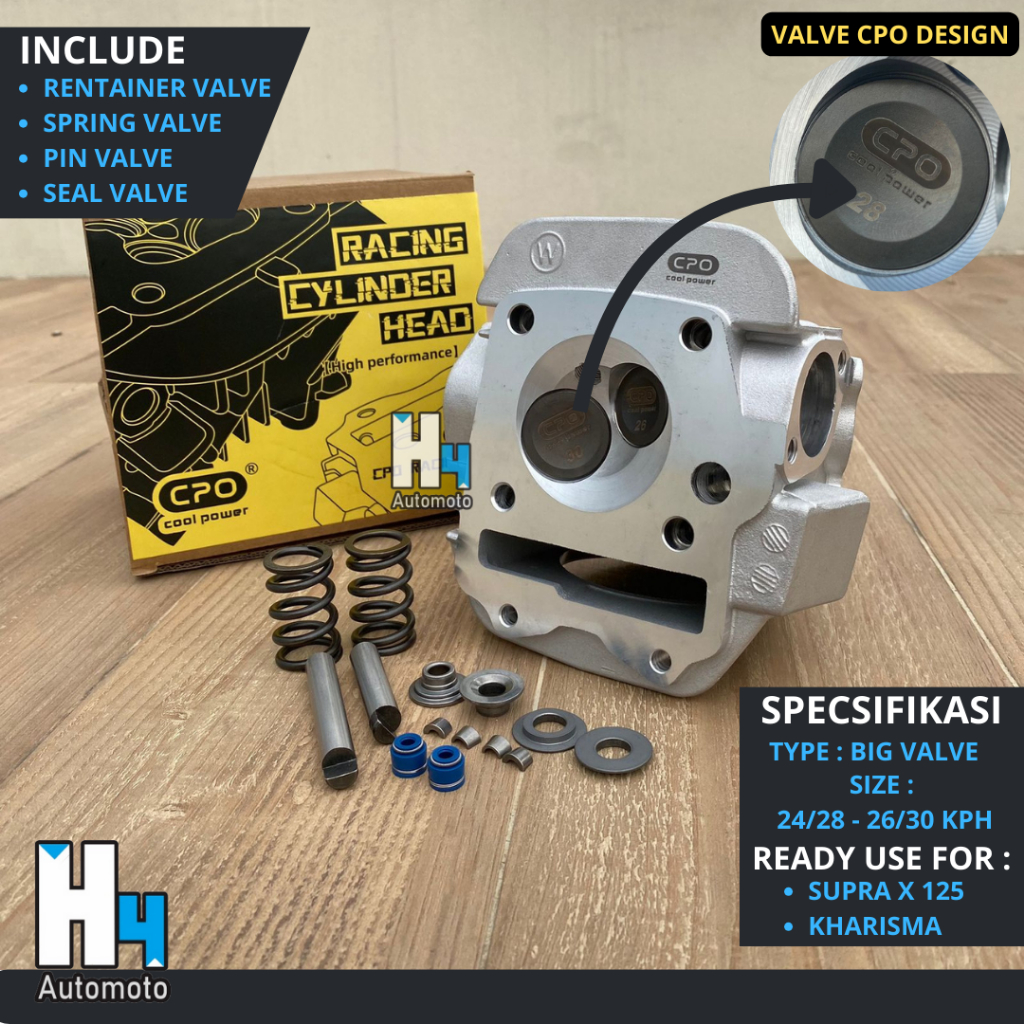 Cylinder Head Block Head Supra X 125 Kharisma Karisma Big Valve 24 28 ...