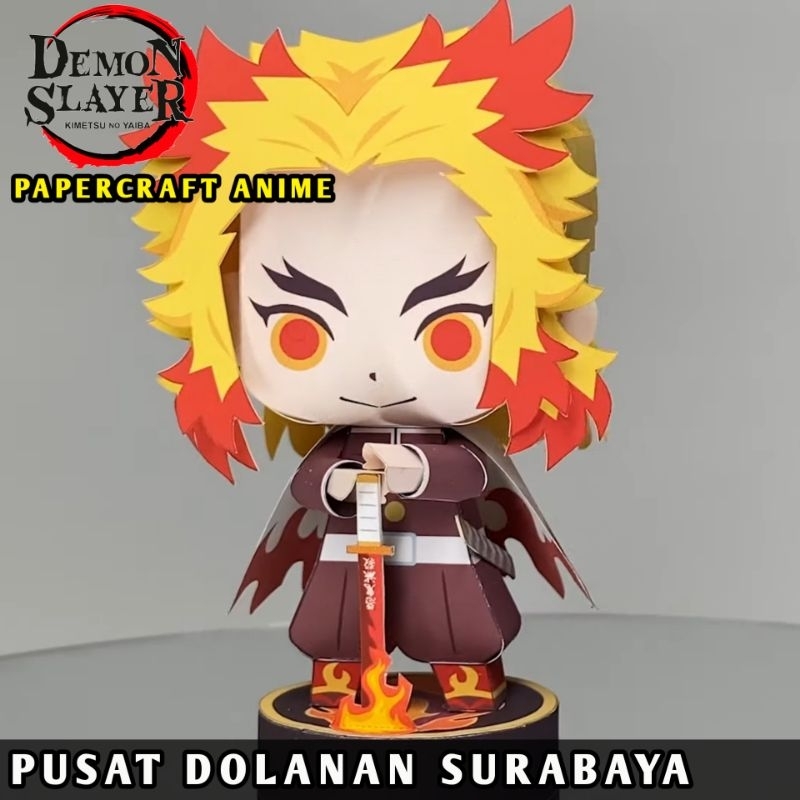 Demon SLAYER Papercraft anime figure kimetsu no yaiba Kyojuro Renkoku ...