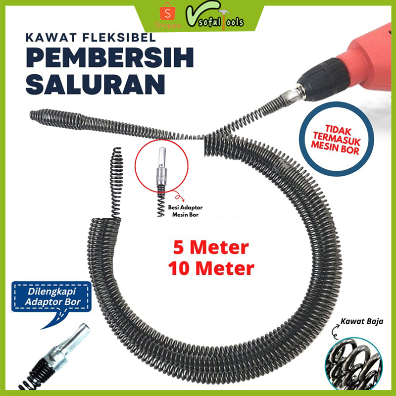 Usefultools Pipe Cleaner Clogged Pipe Cleaner Wire Line Cleaning Tool ...
