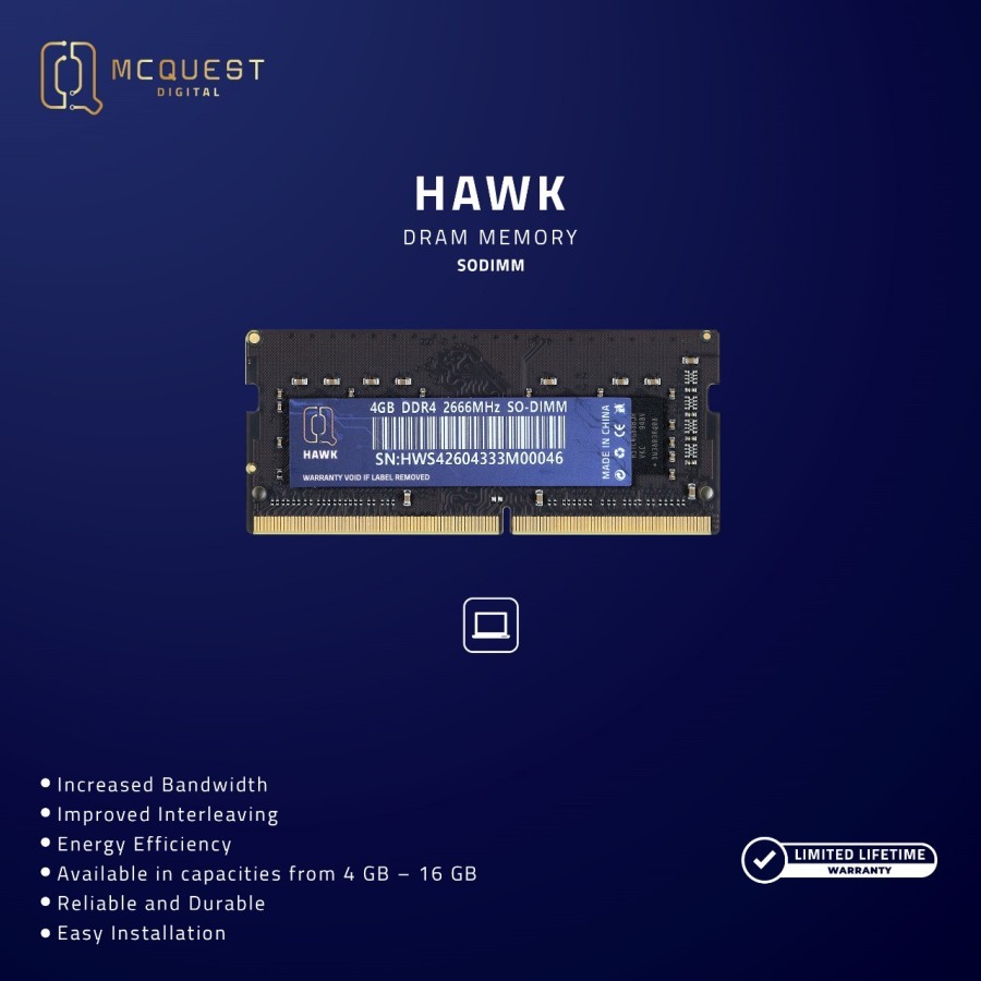 Ram McQuest Digital Hawk DDR4 4GB 8GB 16GB 3200Mhz Sodimm | Shopee Malaysia