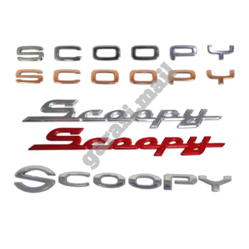 MERAH HITAM Honda Scoopy Body Badge Emblem Embossed 3D Sticker Writing ...