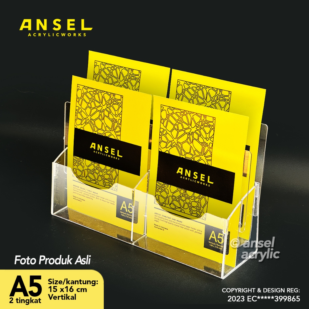 ANSEL 2 Tier Acrylic Brochure Holder Rack uk. A5 Type E2 - 2 Layers ...