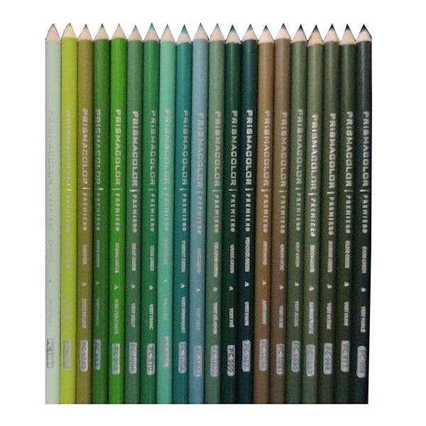 Prismacolor Premier GREEN SERIES Soft Core Colored Pencils Basic Oil ...