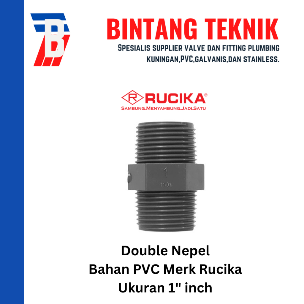Double Nepel / Double Nipple 1" inch PVC Rucika AW (Thick) | Shopee Malaysia