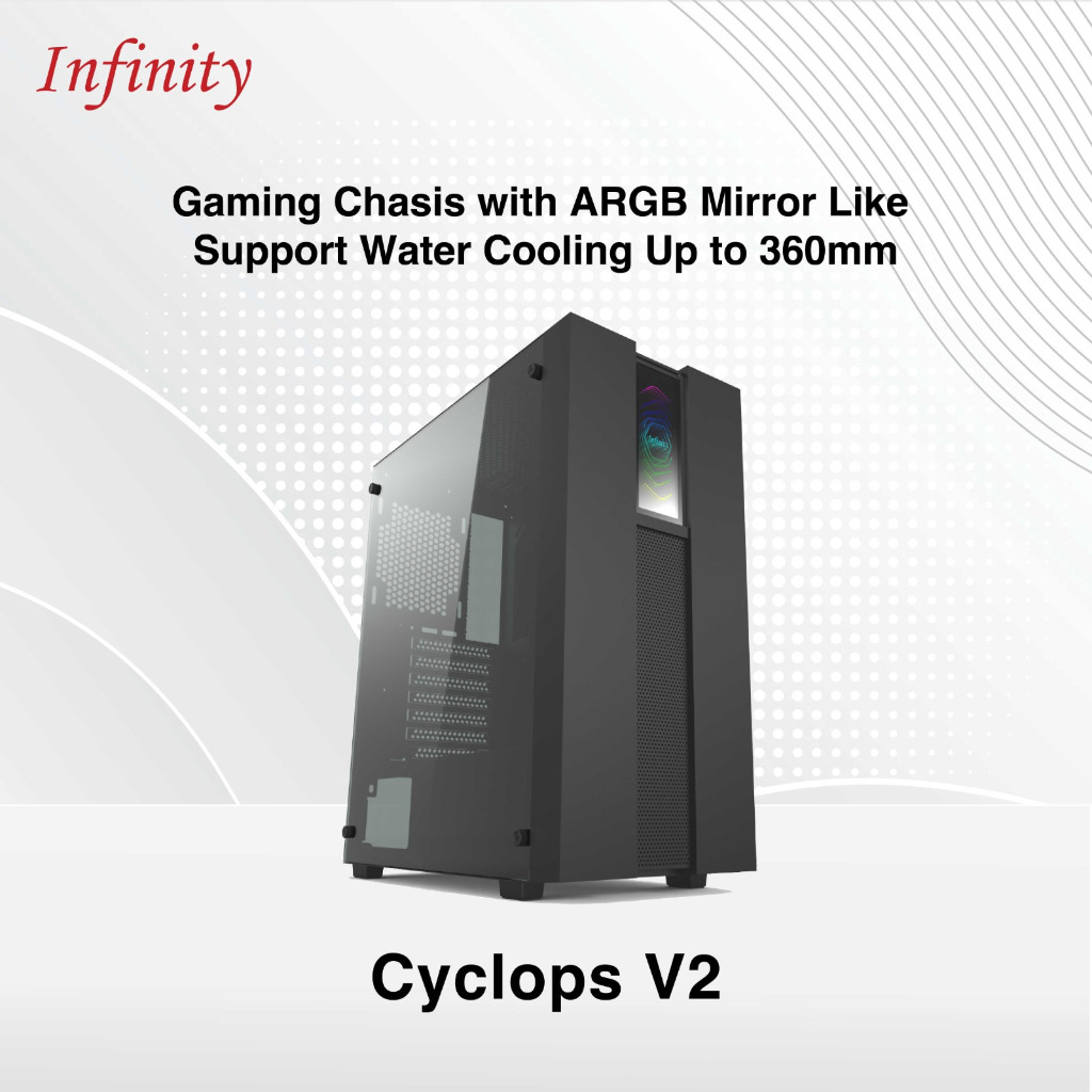 INFINITY CYCLOPS V2 GAMING CASE TEMPERED GLASS SIDE PANEL COMPUTER ...