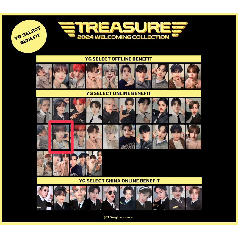 Treasure Photocard of Benefit (POB) YG Select (YGS) Online Welcoming Collection (Welcol) 2024 ...