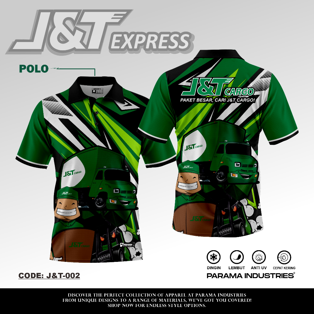 Parama Jersey Original J&T Cargo Full Printing Cool JNT Package Courier ...