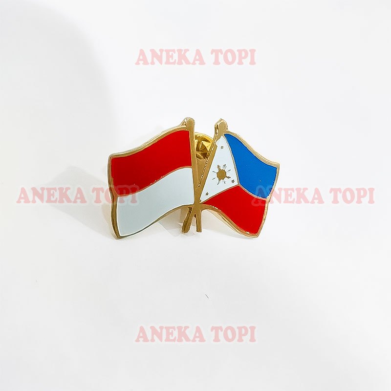 Cross Flag Pin Indonesia Philippines Flag Pin Indonesian Philippines ...