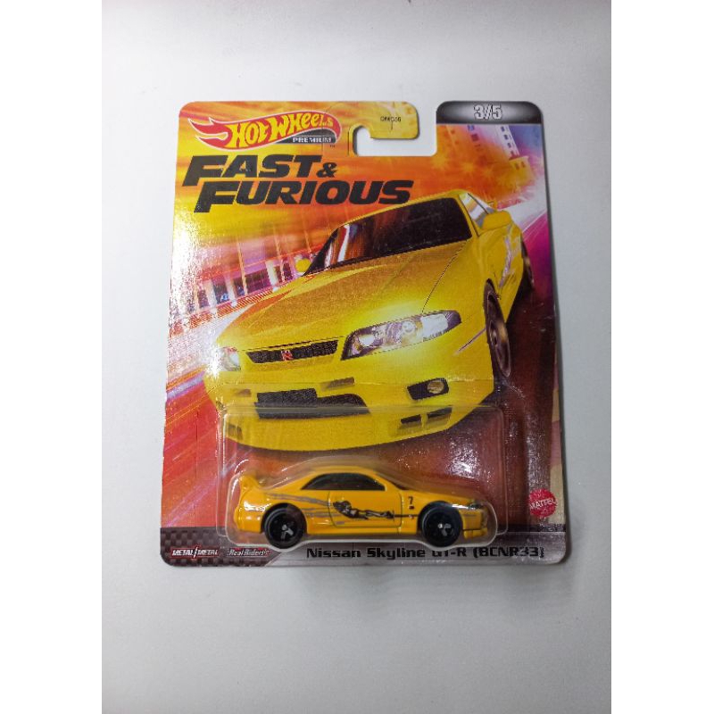 Hot Wheels Premium Nissan Skyline R33 Fast & Furious Nissan Yellow ...